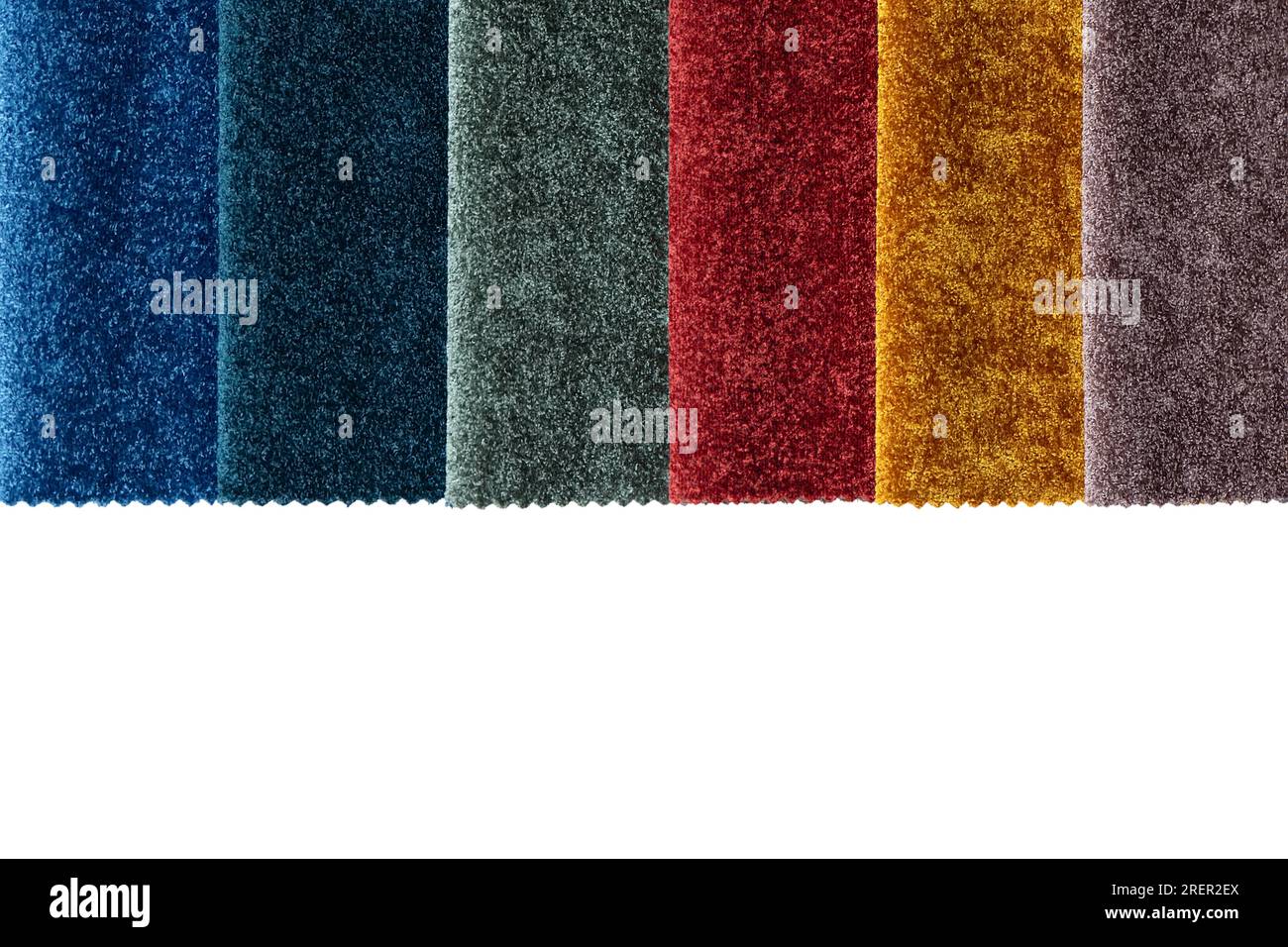 Colorful textile samples, isolated on white background. Fabric swatches ...