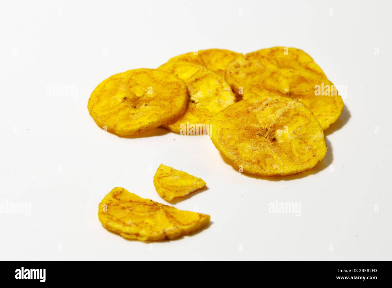 Kerala chips or Banana chips, cult snack item of Kerala,Isolated image ...