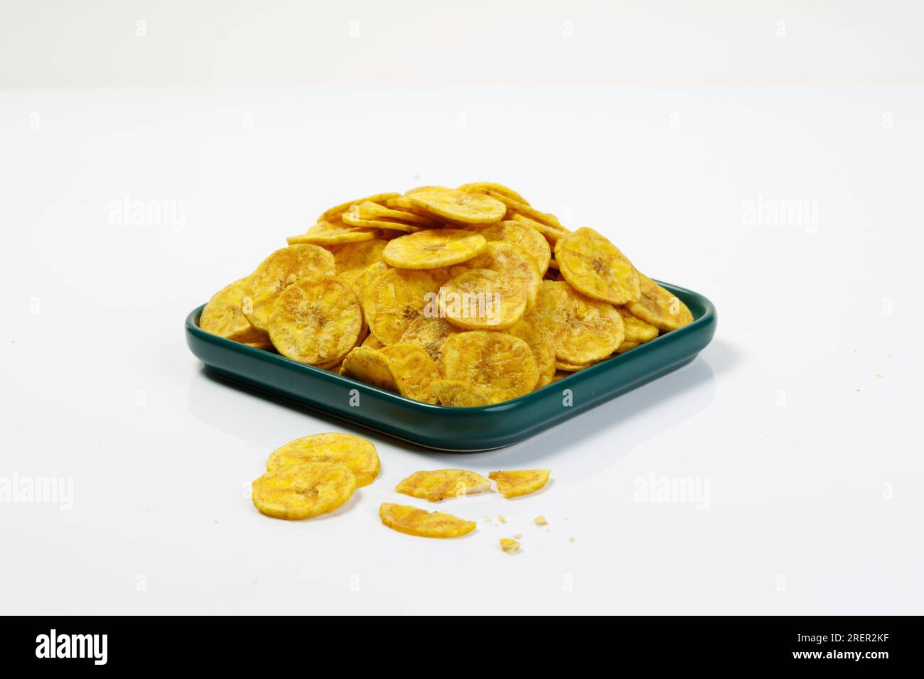 Kerala chips or Banana chips, cult snack item of Kerala, arranged in a ...