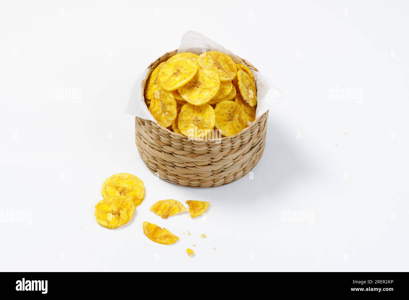 Kerala chips or Banana chips, cult snack item of Kerala, arranged in ...