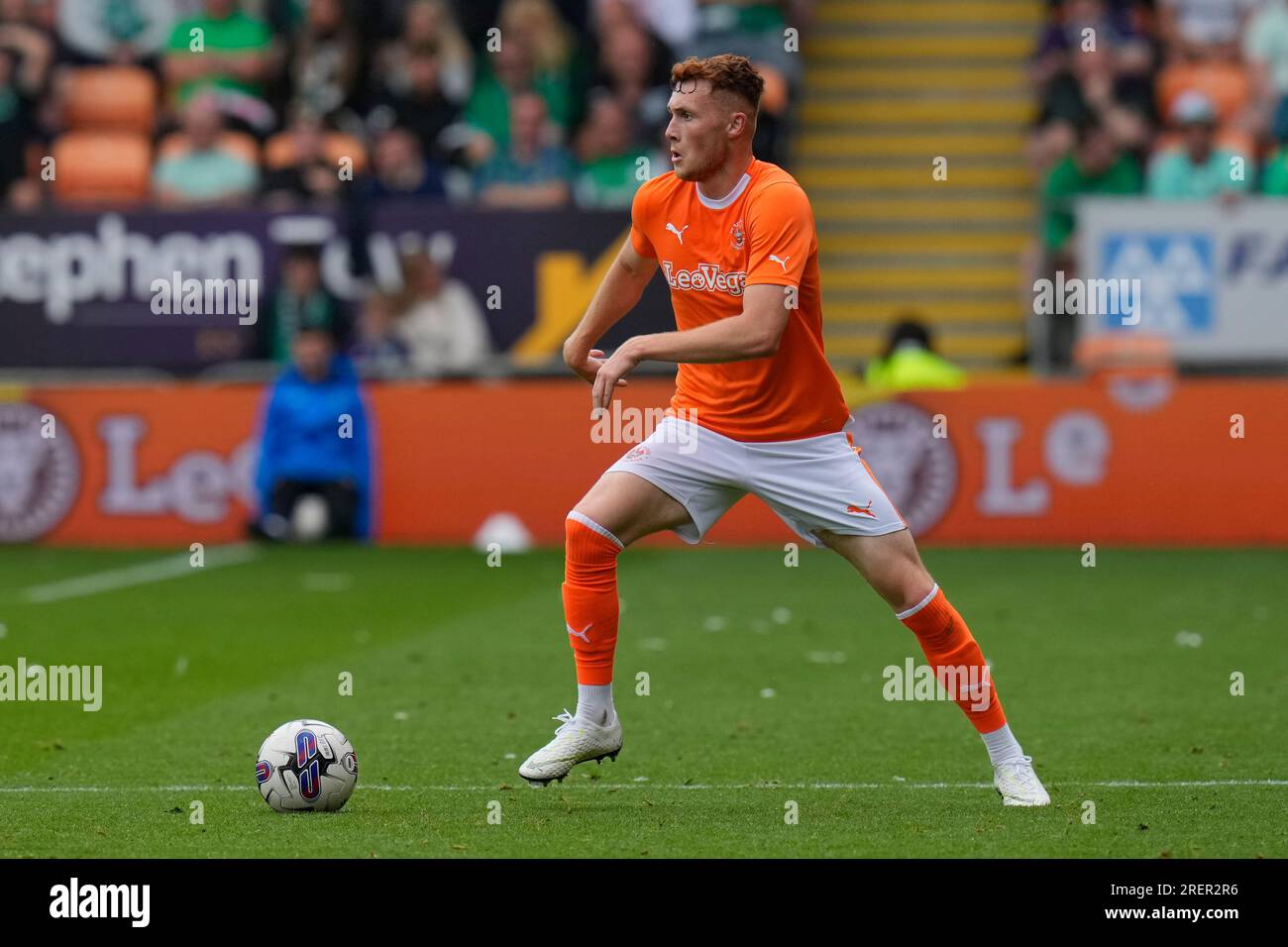 Sonny Carey #10 of Blackpool during the Pre-season friendly match ...