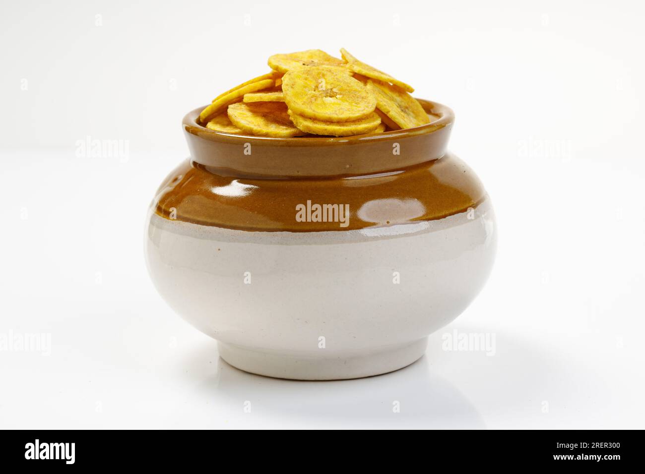 Kerala chips or Banana chips, cult snack item of Kerala, arranged ...