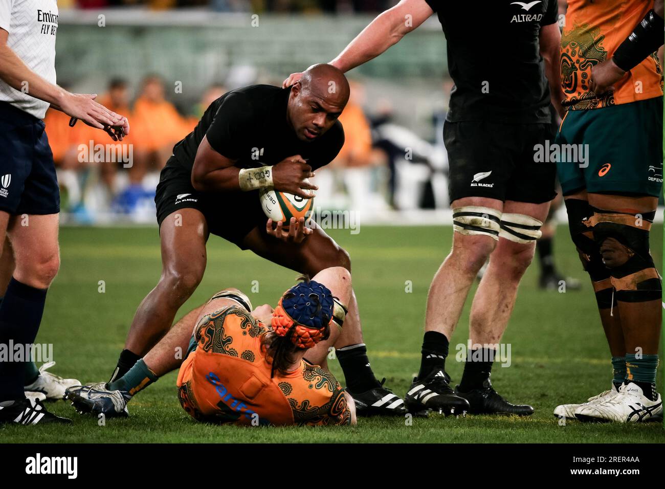 Melbourne, Australia, 29 July, 2023. Mark Telea of the All Blacks ...