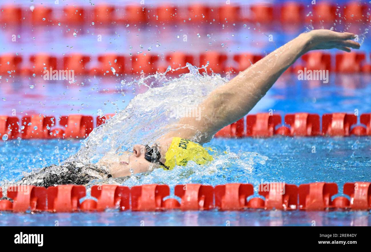 Fukuoka, Japan. 29th July, 2023. Kaylee McKeown of Australia competes ...