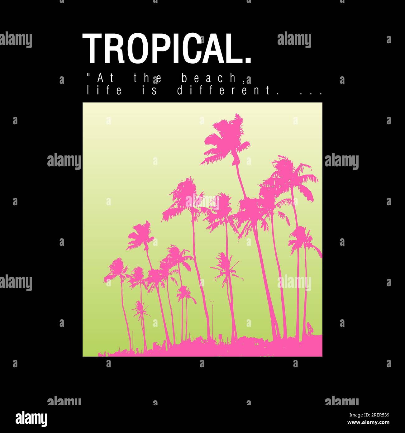Tropical Graphics Palm tree gradient typographic Poster vector ...