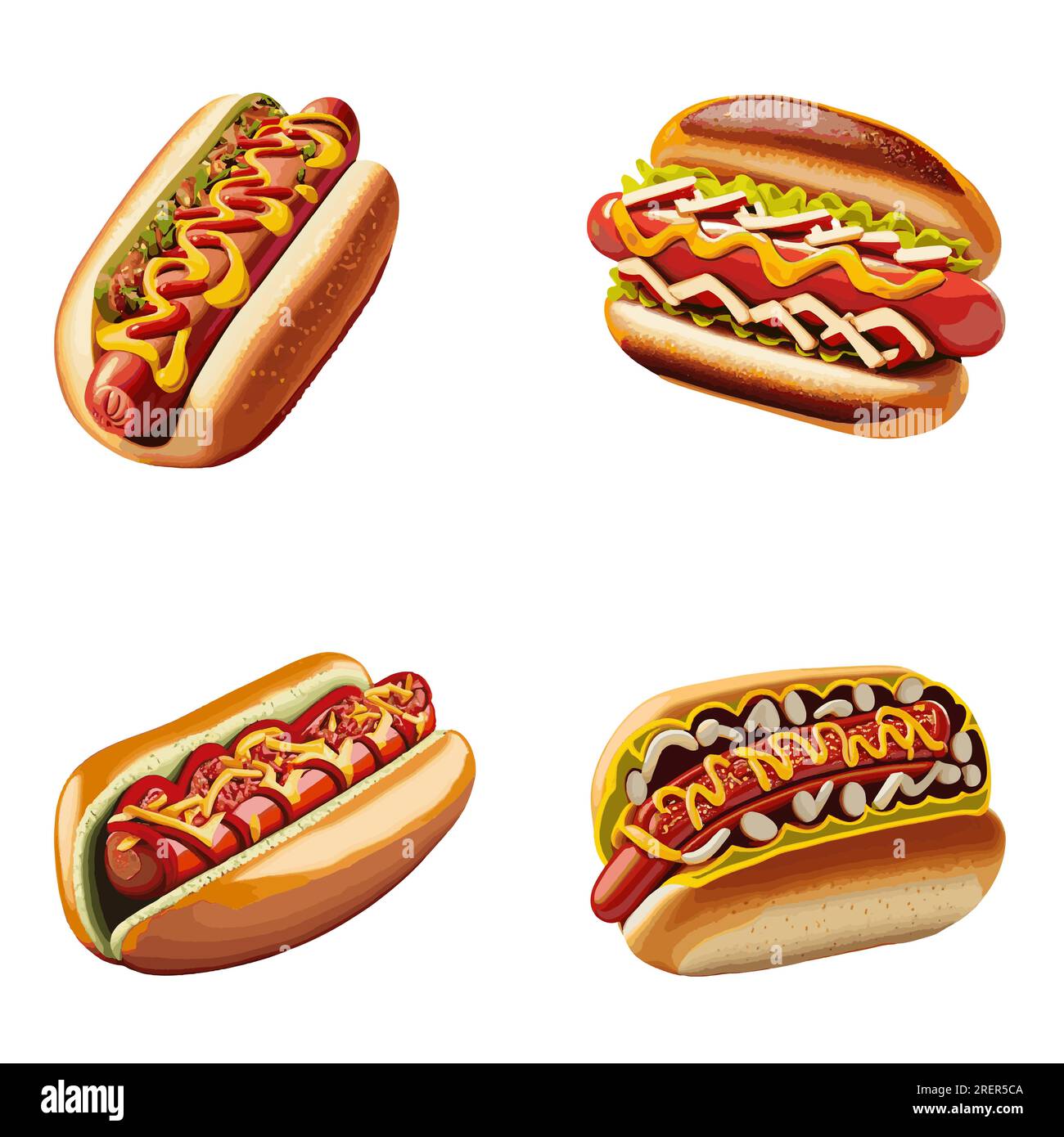 Hot dog drawing Cut Out Stock Images & Pictures - Alamy