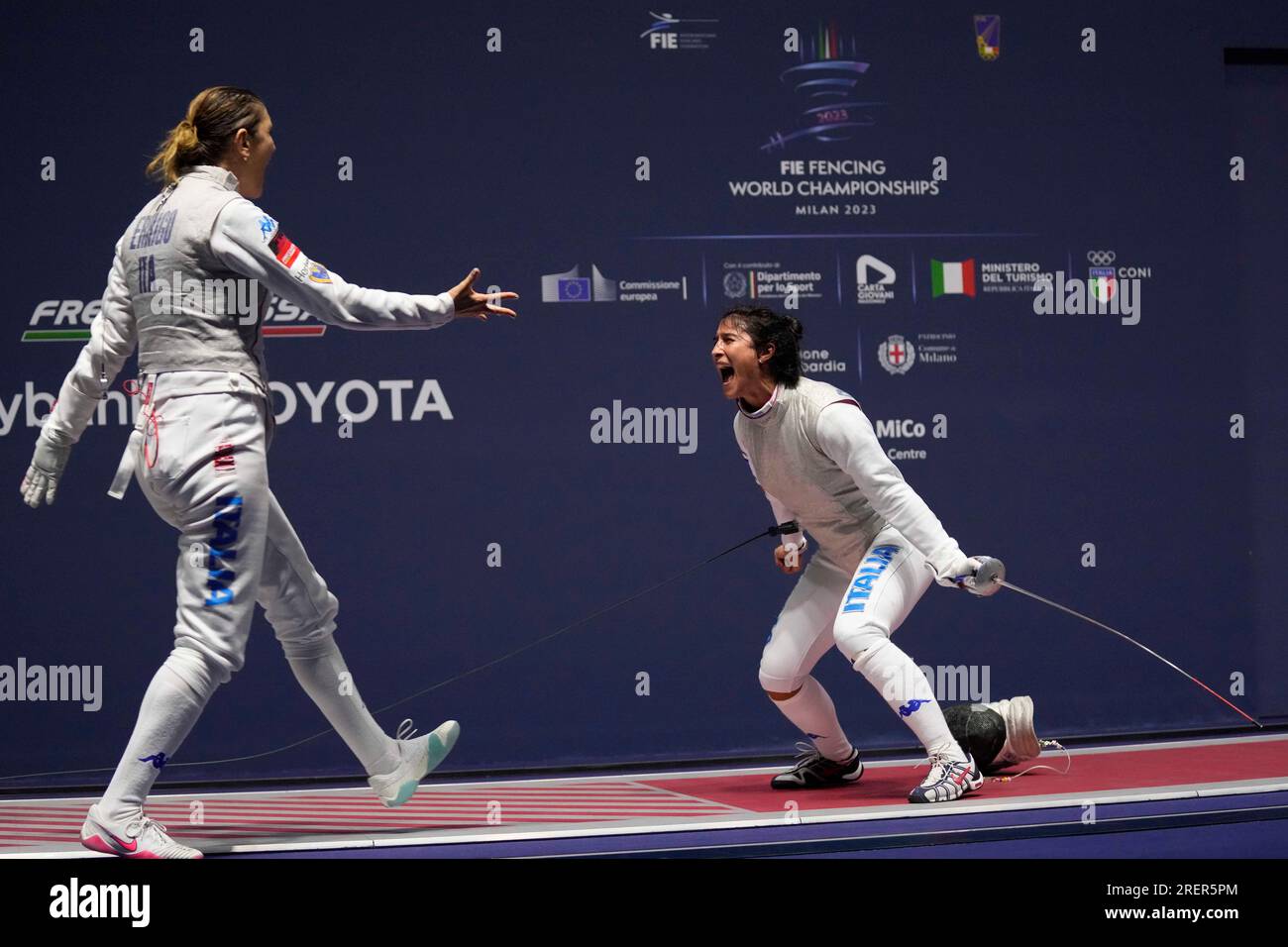 Italy's team celebrate after winning against team France during the ...