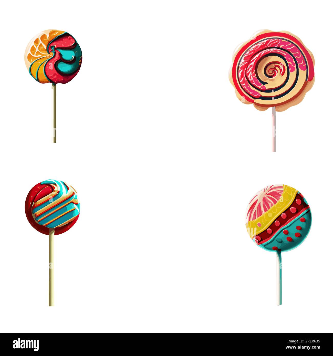 Set of colorful lollipops isolated on white background Stock Vector ... Set of colorful lollipops isolated on white background Stock Vector ...