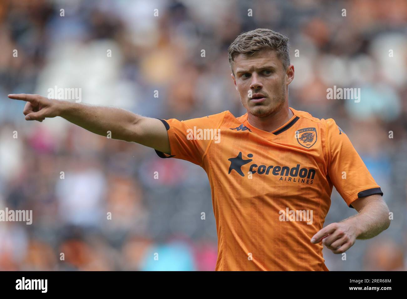Regan Slater #27 of Hull City gestures and reacts during the Pre-season ...