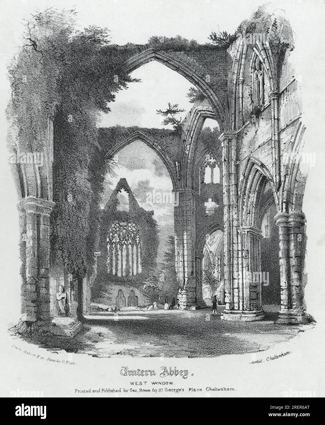 Tintern Abbey, West Window 1850 by George Rowe Stock Photo - Alamy