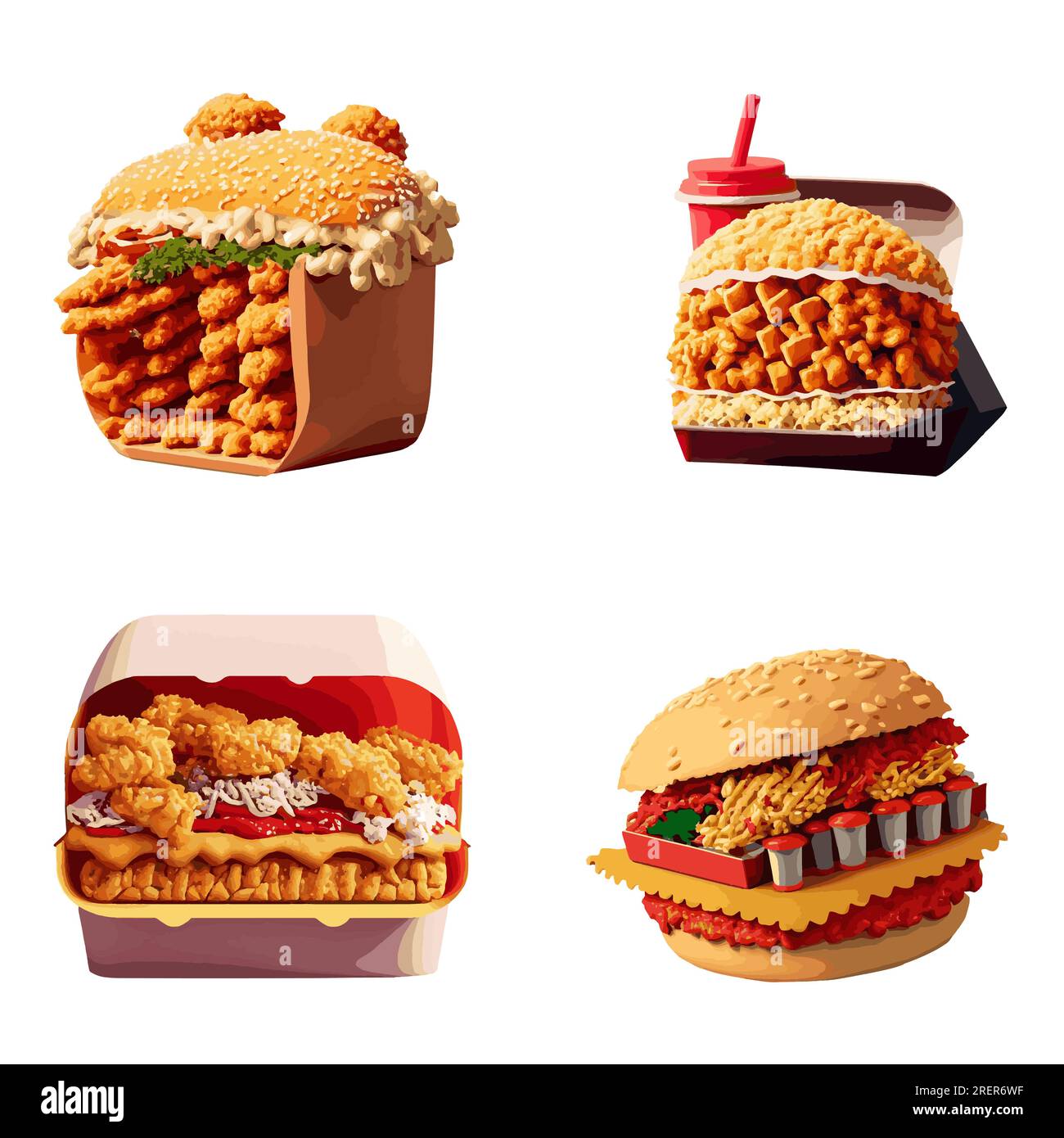 Image set of food Stock Vector Images - Alamy