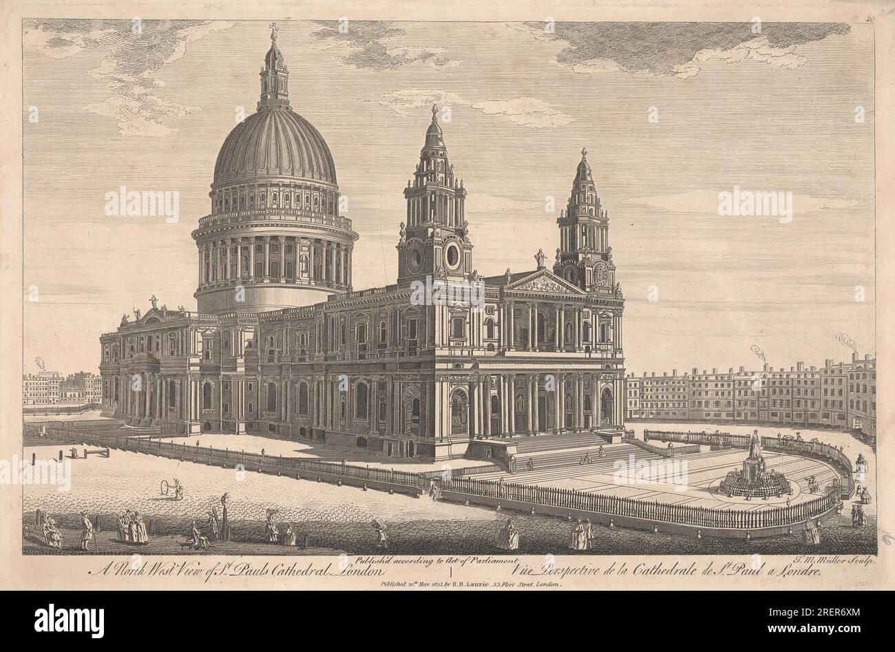 A North West View of St. Paul's Cathedral, London 1823 by Johann ...