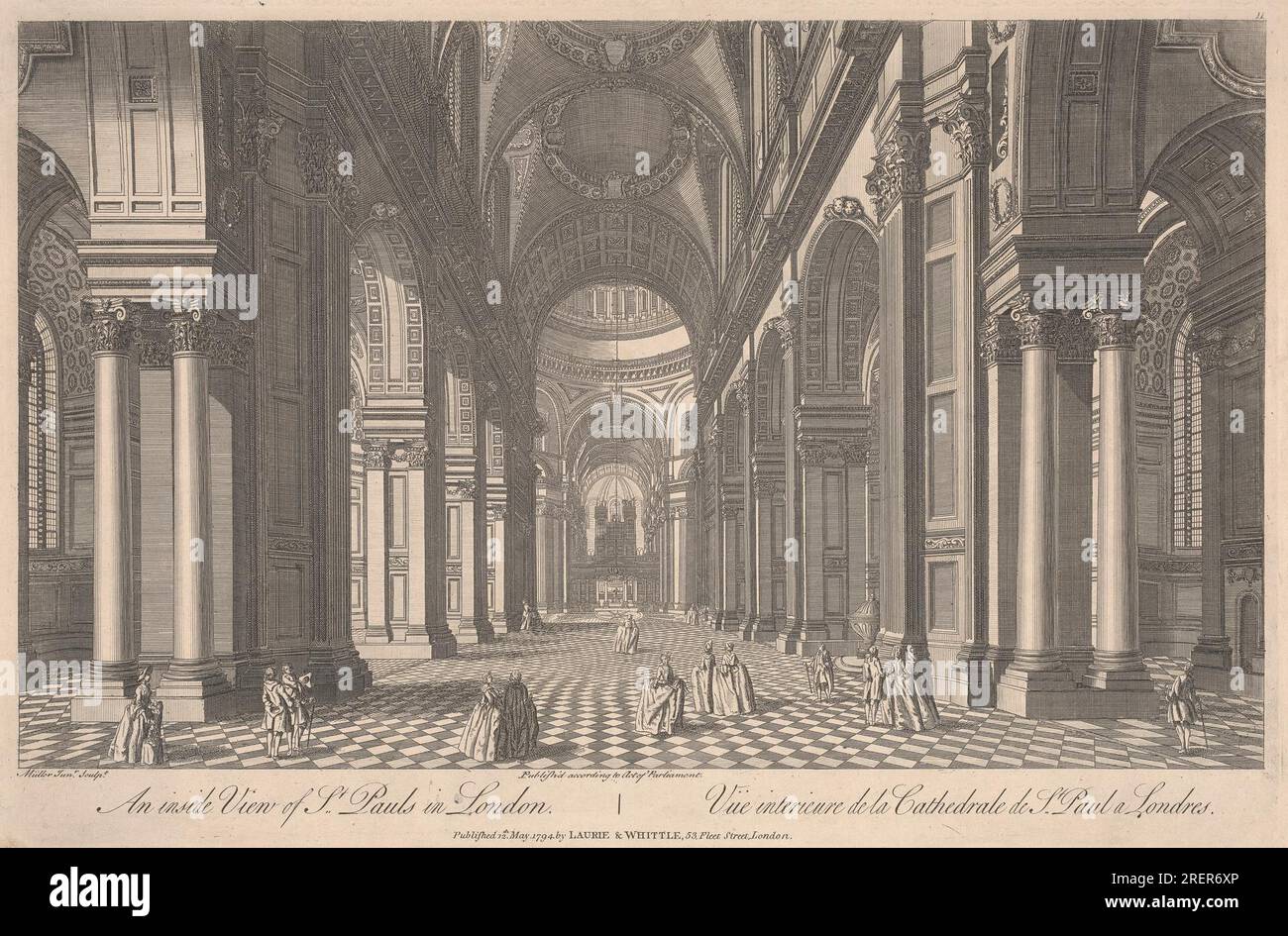 An Inside View of St. Paul's in London 1794 by Johann Sebastian Mueller ...