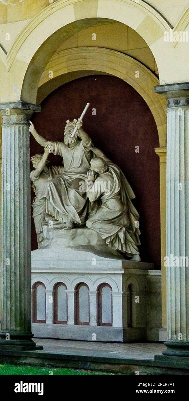 Moses in prayer, sustained by Aaron and Hur between 1857 and 1863 by ...