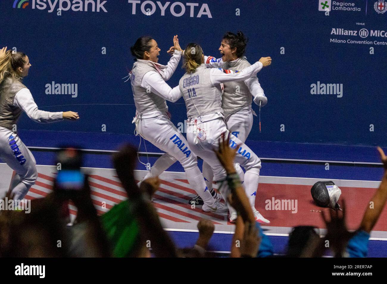 Milan, Italy. 29th July, 2023. Italian team, Favaretto Martina, Volpi ...