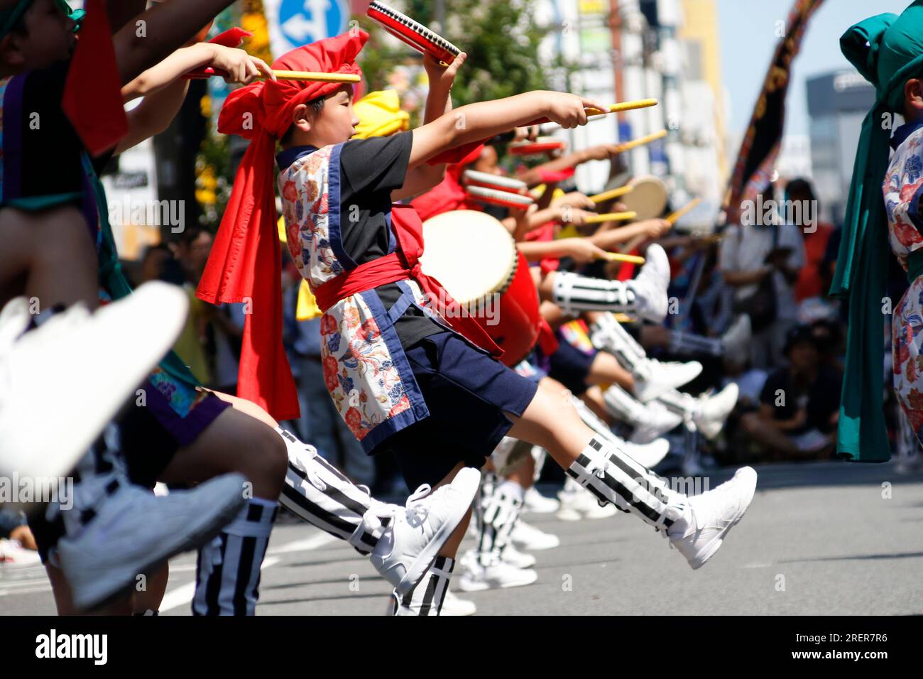 Tokyo, Japan. 29th July, 2023. Eisa dancers perform during the Shinjuku ...