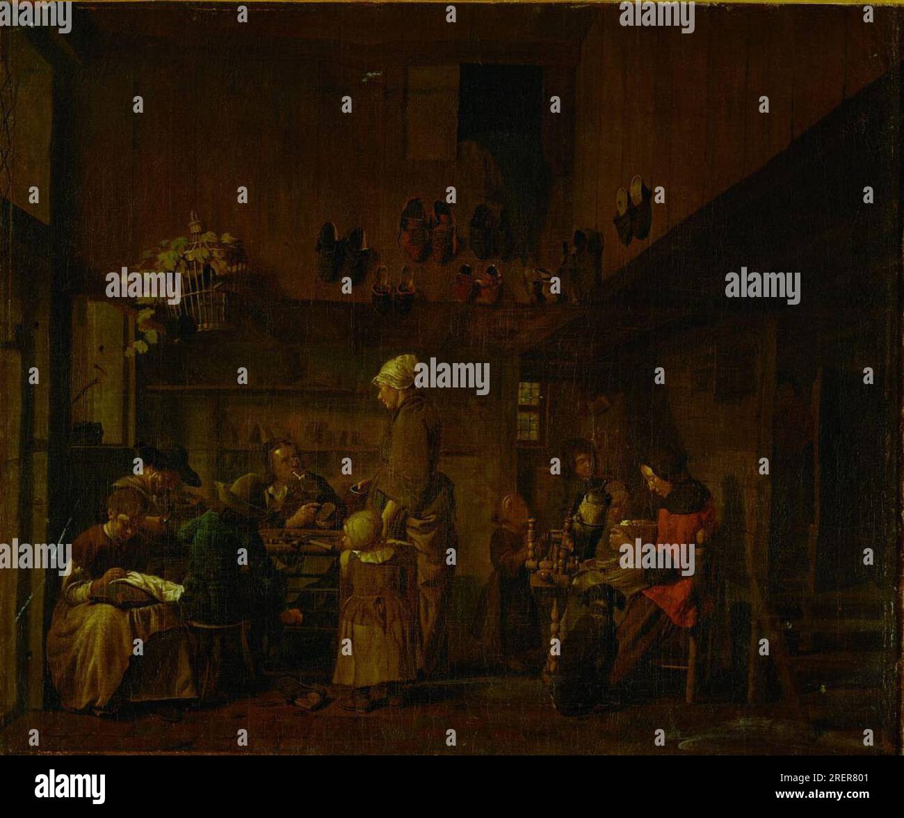 Shoemaker workshop 1712 by Jan Josef Horemans the Elder Stock Photo - Alamy