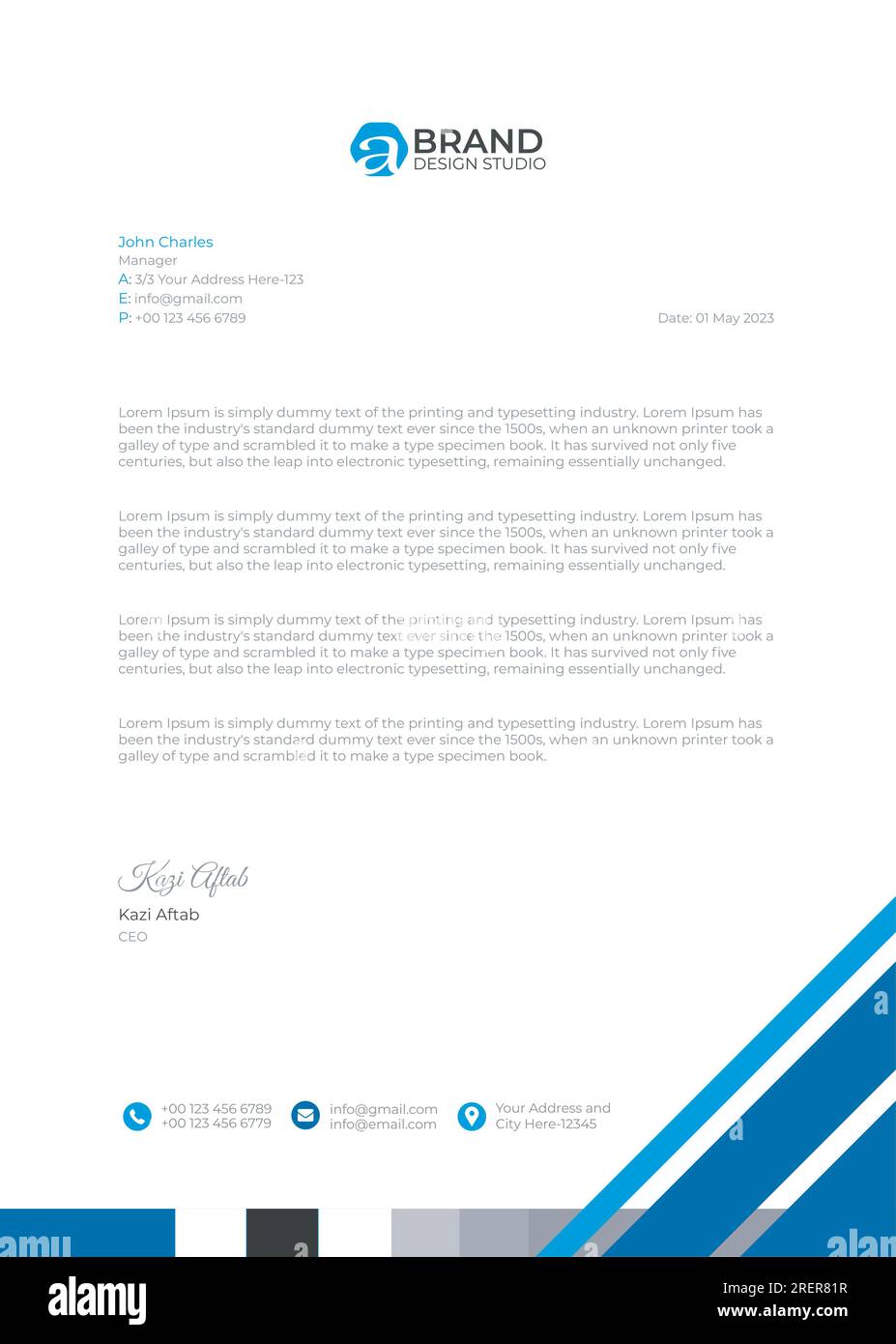 Elegant Modern Letterhead Pad Template Design Stock Vector Image & Art ...