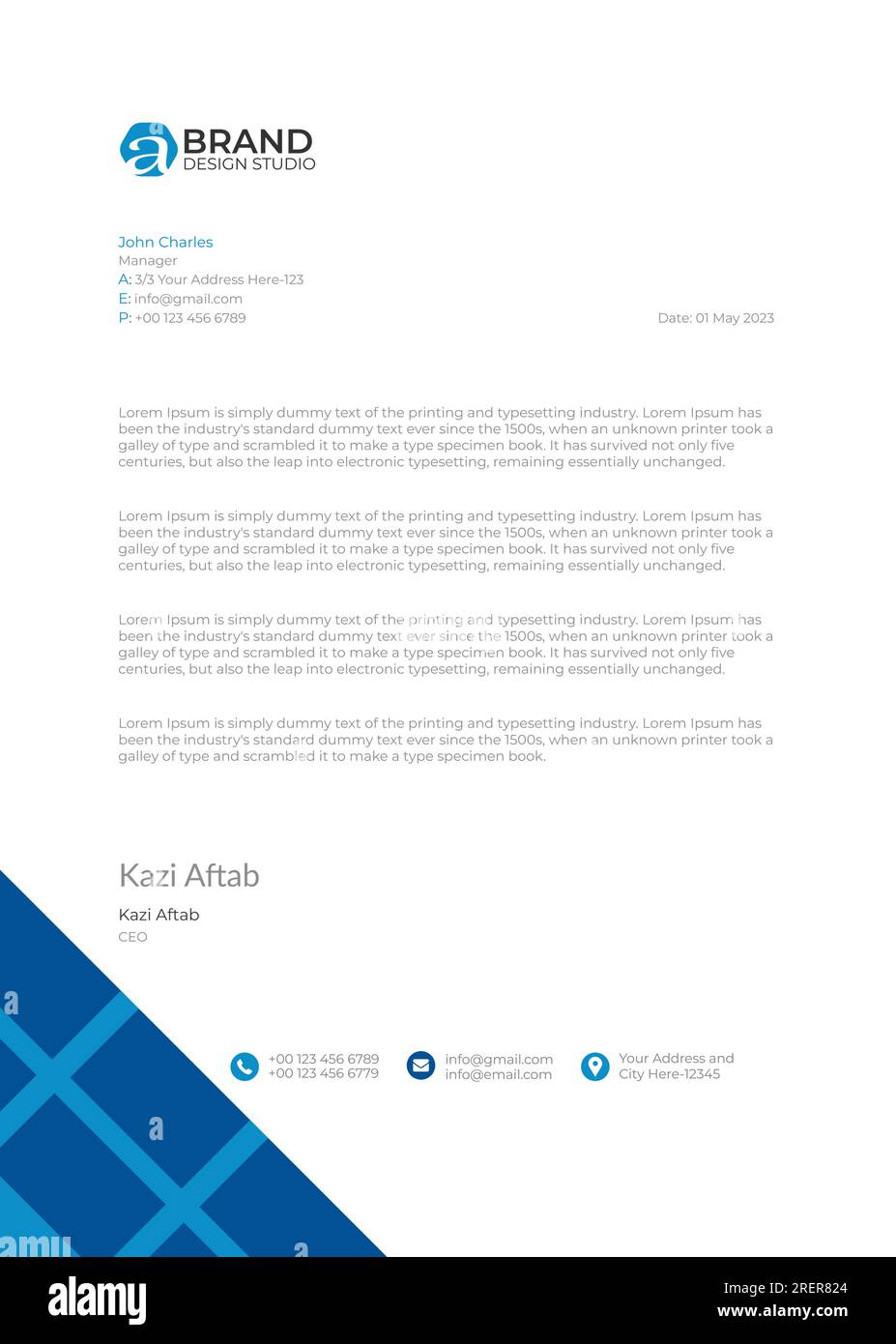 Elegant Modern Letterhead Pad Template Design Stock Vector Image & Art ...