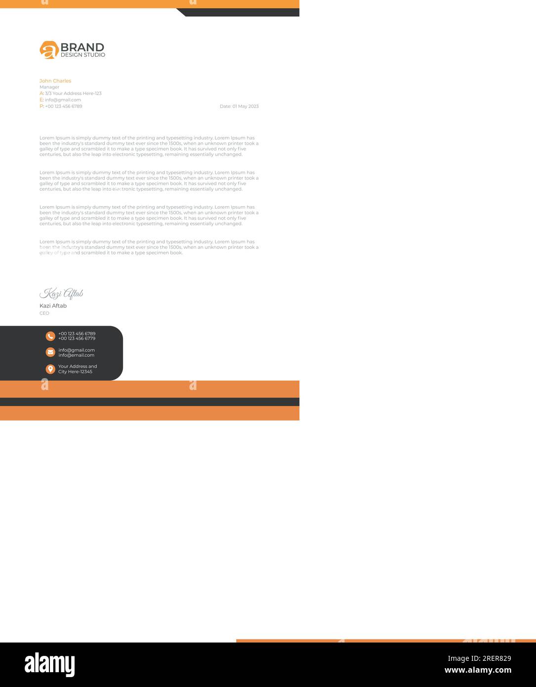 Elegant Modern Letterhead Pad Template Design Stock Vector Image & Art ...