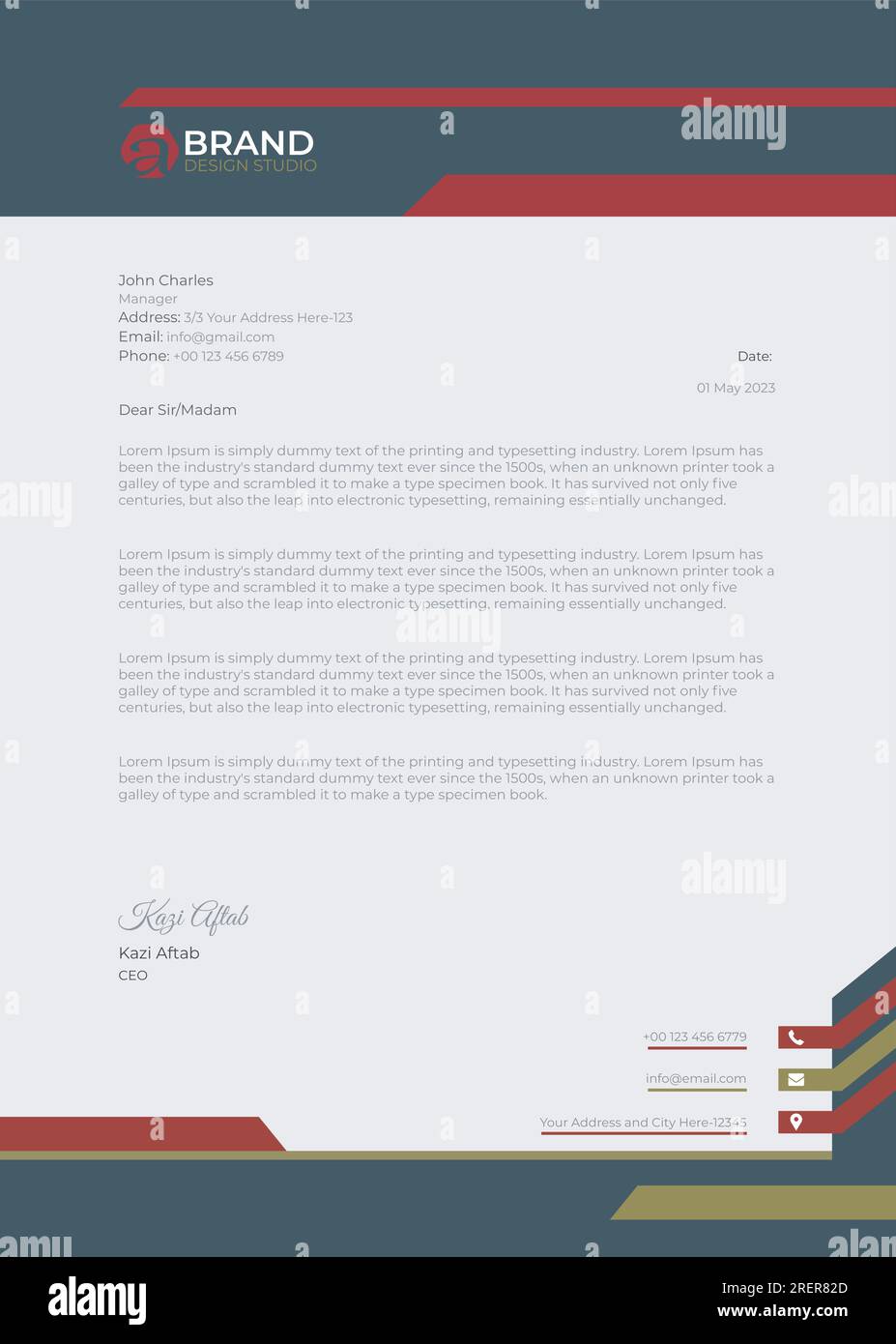 Elegant Modern Letterhead Pad Template Design Stock Vector Image & Art ...