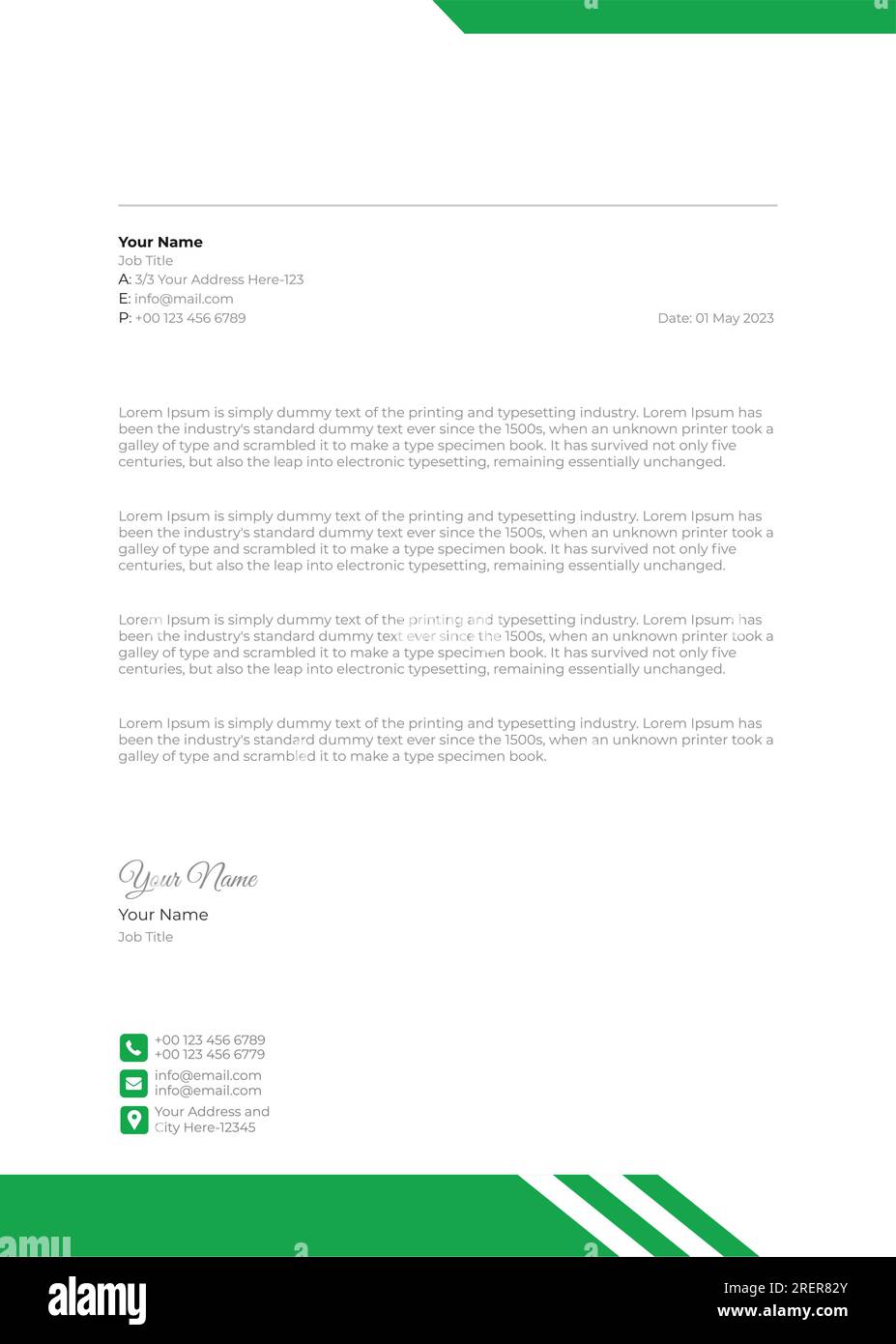 Elegant Modern Letterhead Pad Template Design Stock Vector Image & Art ...