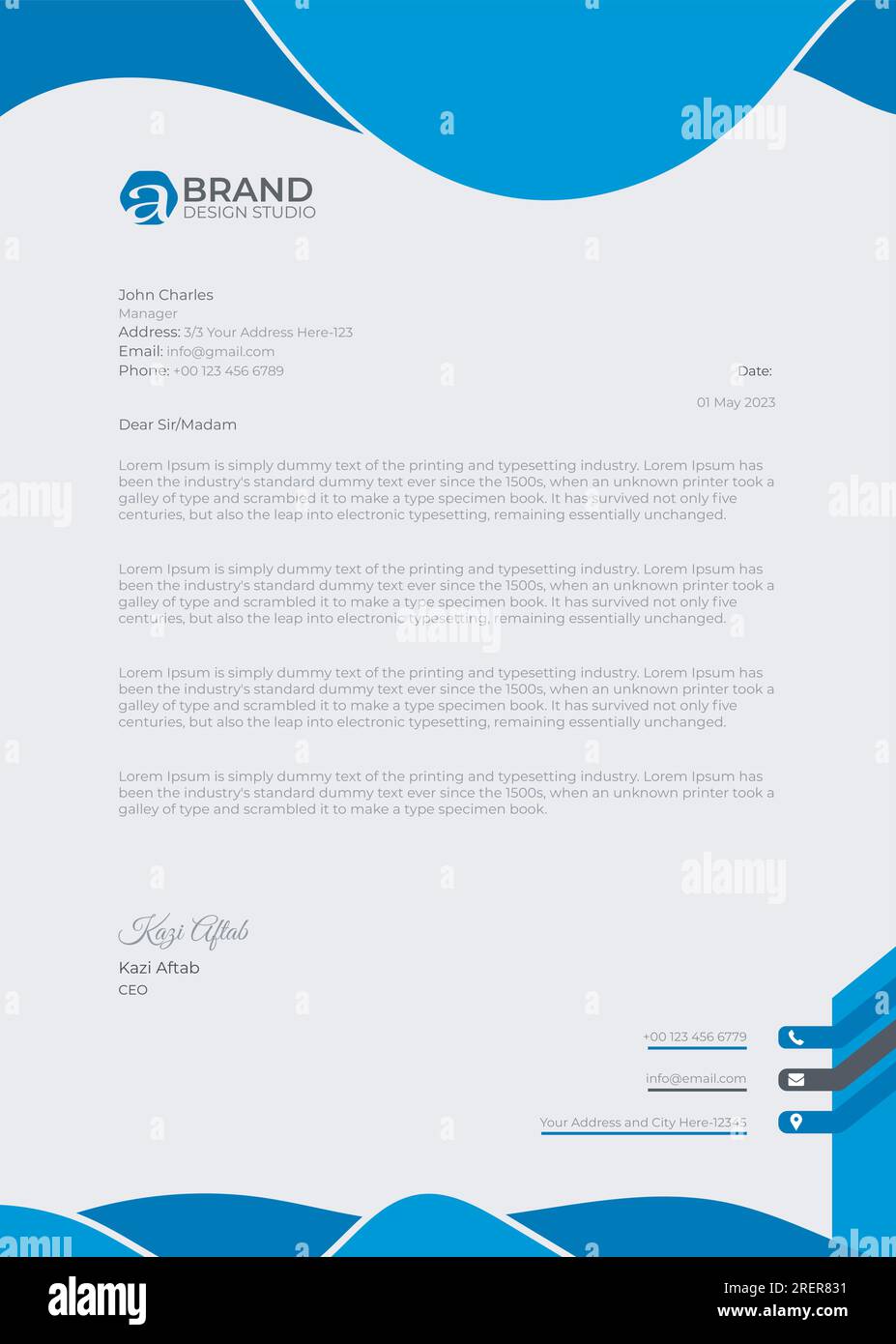 Elegant Modern Letterhead Pad Template Design Stock Vector Image & Art ...