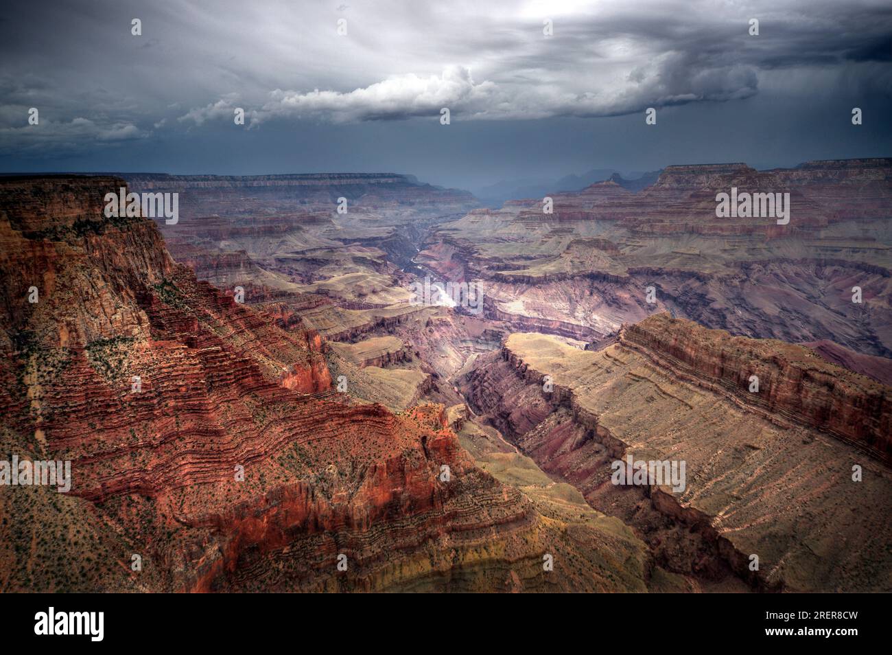 Grand Canyon in Northwest Arizona. Rain storm is approaching Stock ...