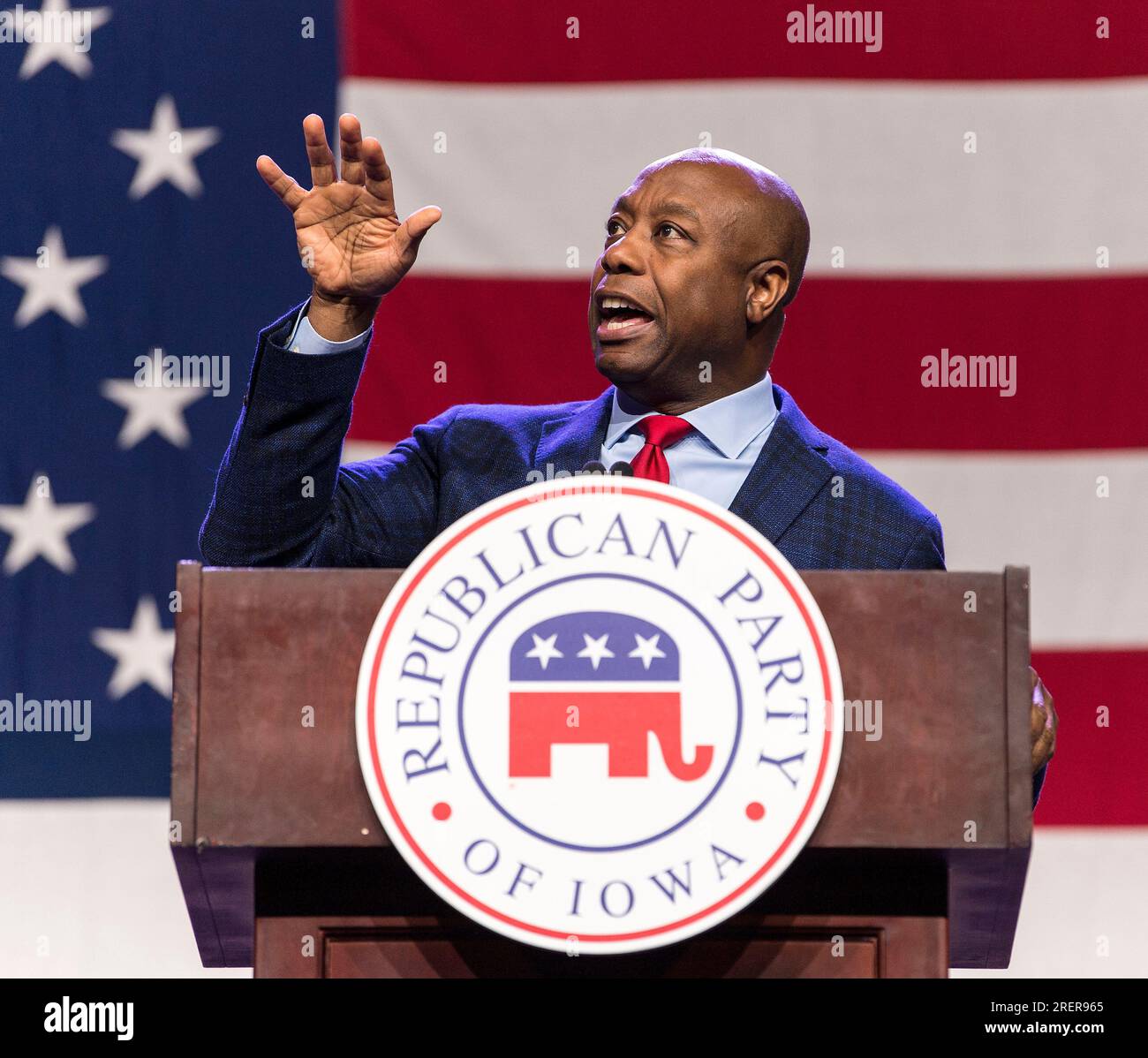 Des Moines, Iowa, USA. 28th July, 2023. U.S. Senator TIM SCOTT (R-SC ...