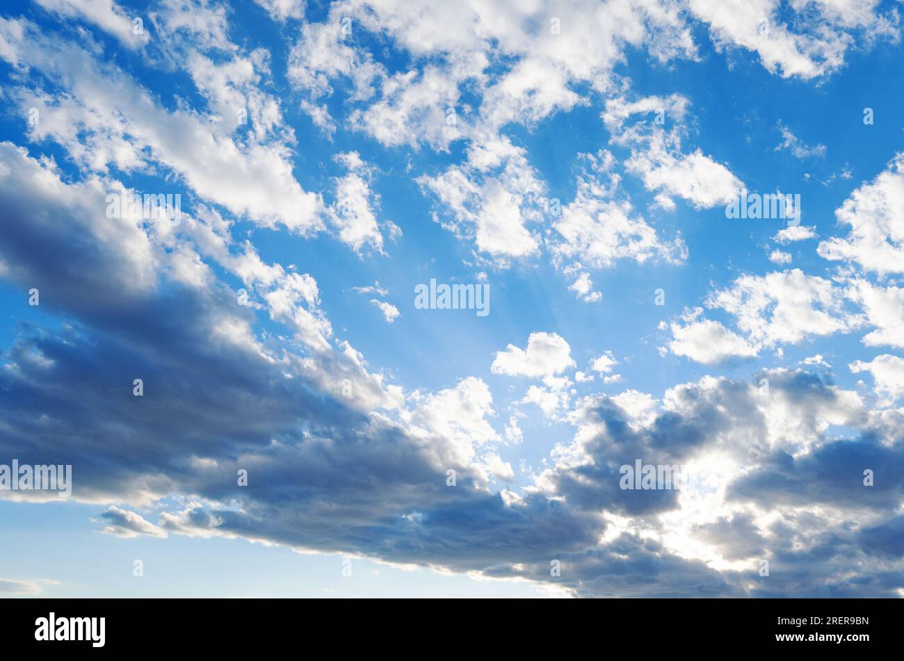Blue sky with beautiful clouds Stock Photo - Alamy
