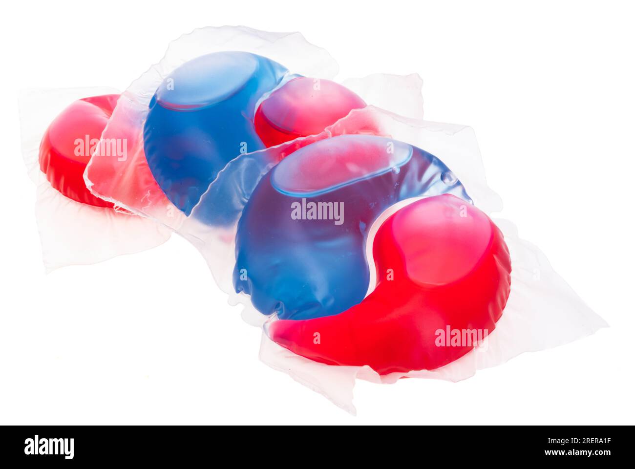 Washing capsules isolated on white background Stock Photo - Alamy
