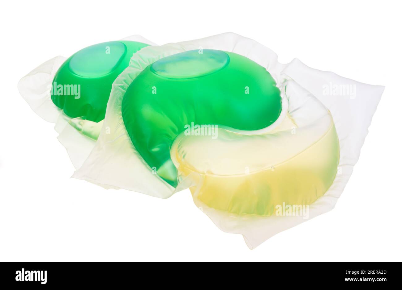 Washing capsules isolated on white background Stock Photo - Alamy