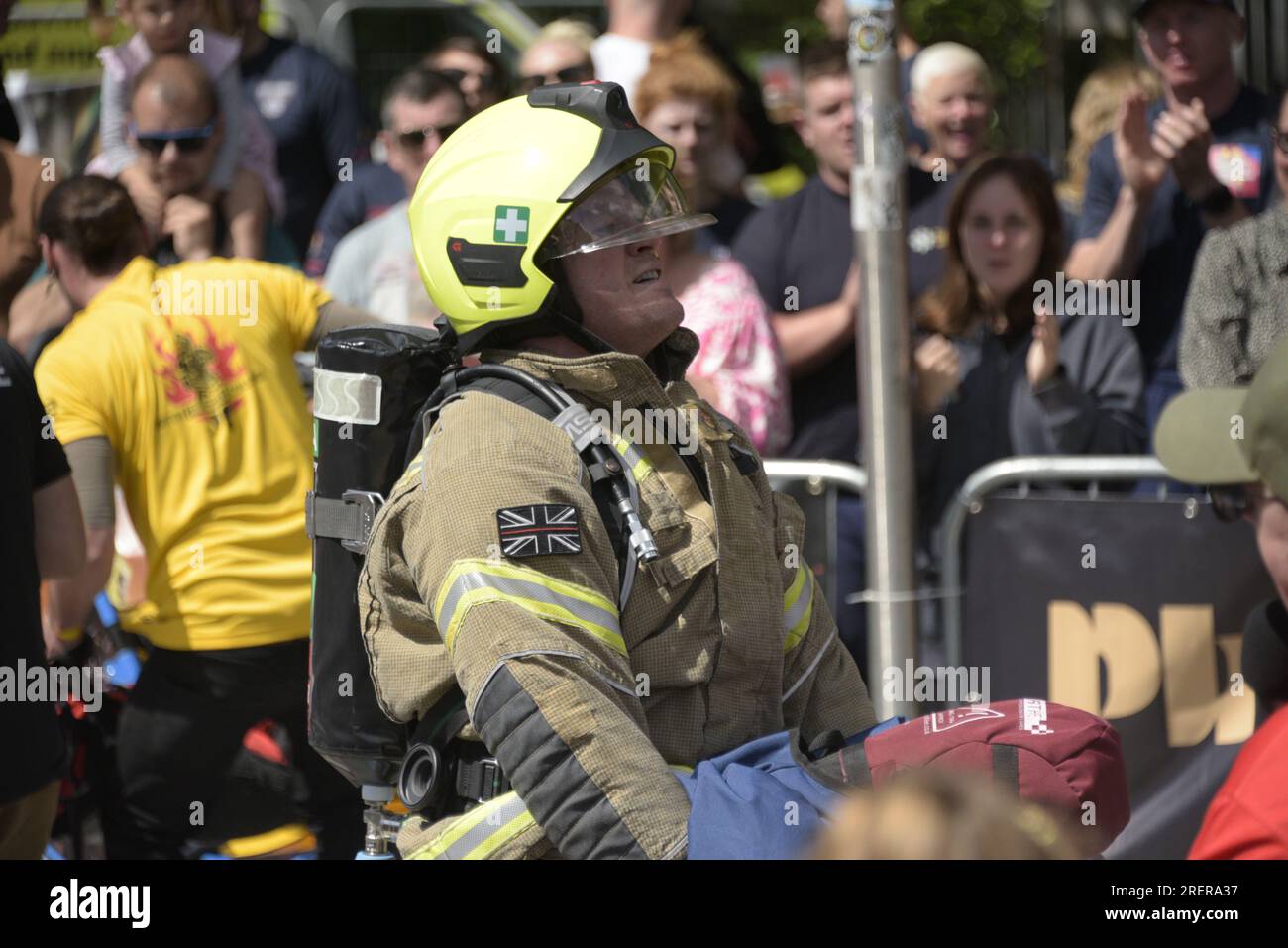 Manchester, UK, 29th July, 2023. British Firefighter Challenge. A ...
