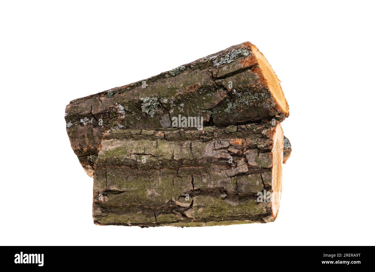 Oak firewood isolated on white background Stock Photo - Alamy