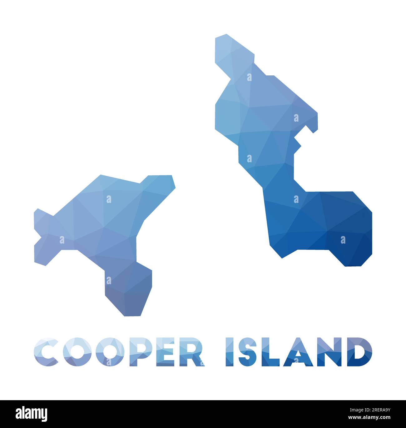 Low poly map of Cooper Island. Cooper Island polygonal map. Technology ...