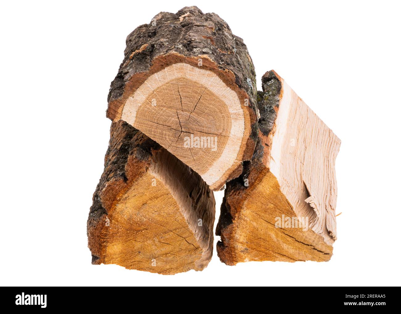 Oak firewood isolated on white background Stock Photo - Alamy