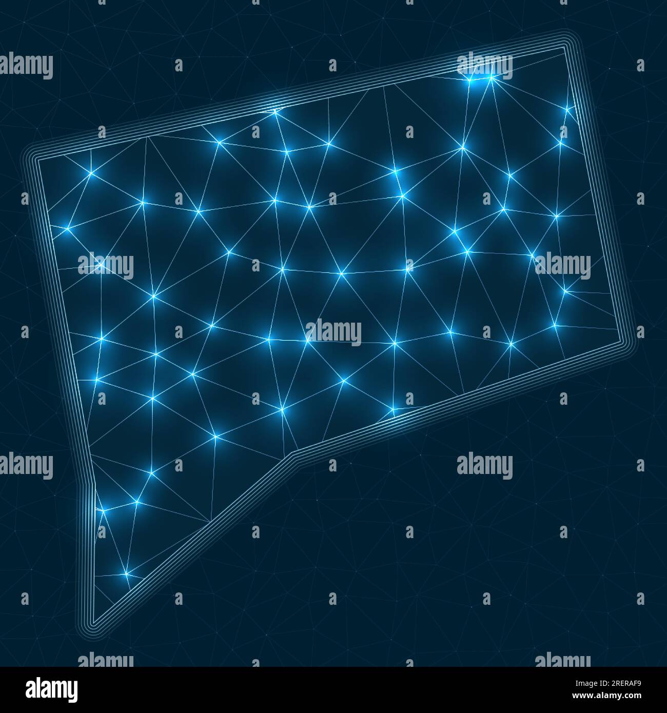 Connecticut network map. Abstract geometric map of the US state ...