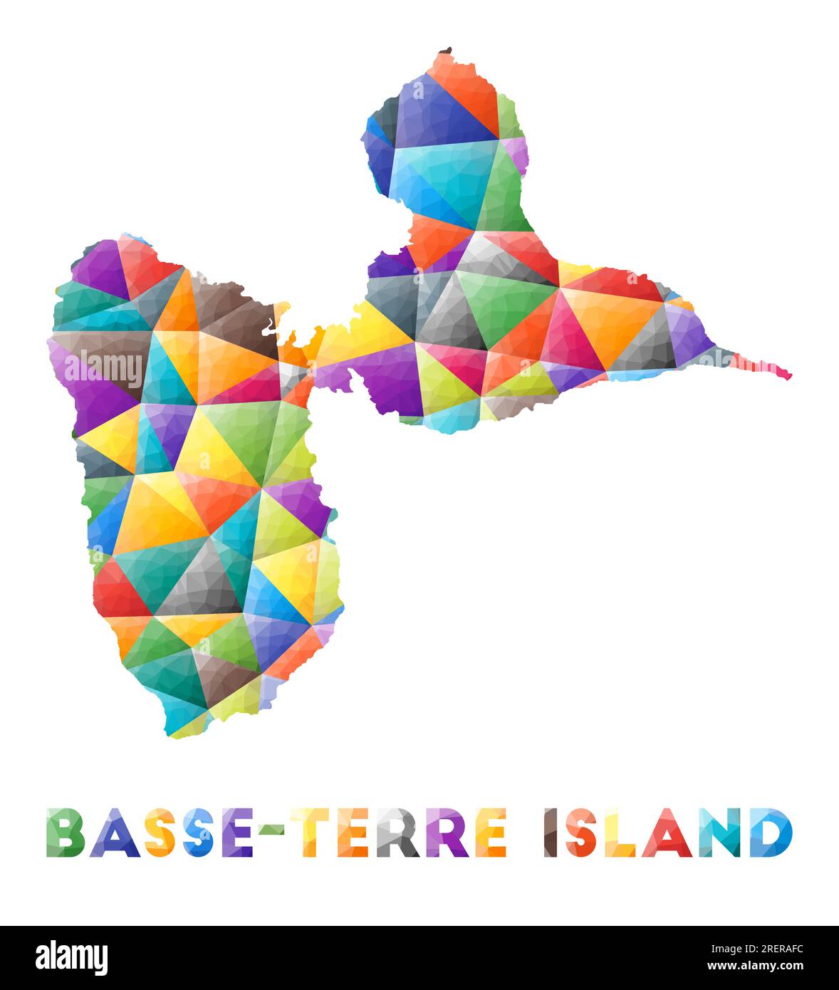 Basse-Terre Island - colorful low poly island shape. Multicolor ...