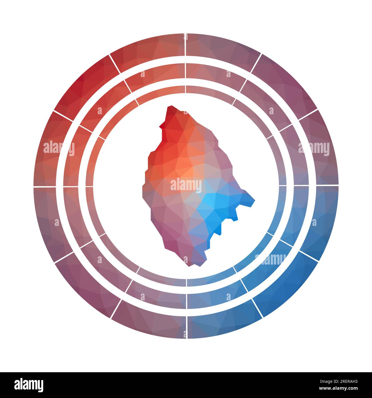 La Digue badge. Bright gradient logo of island in low poly style Stock ...