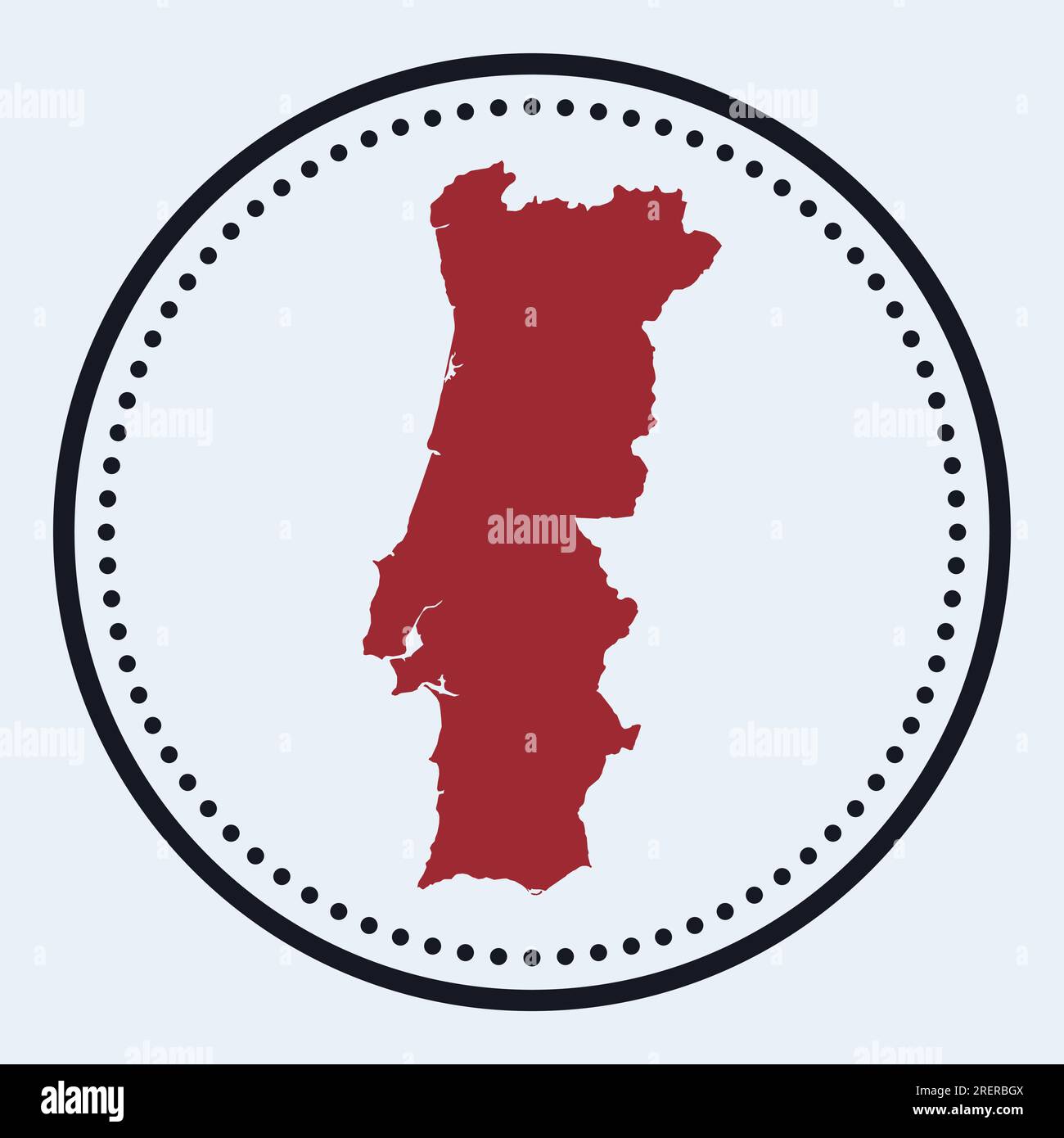 Portugal round stamp. Round logo with country map and title. Stylish ...