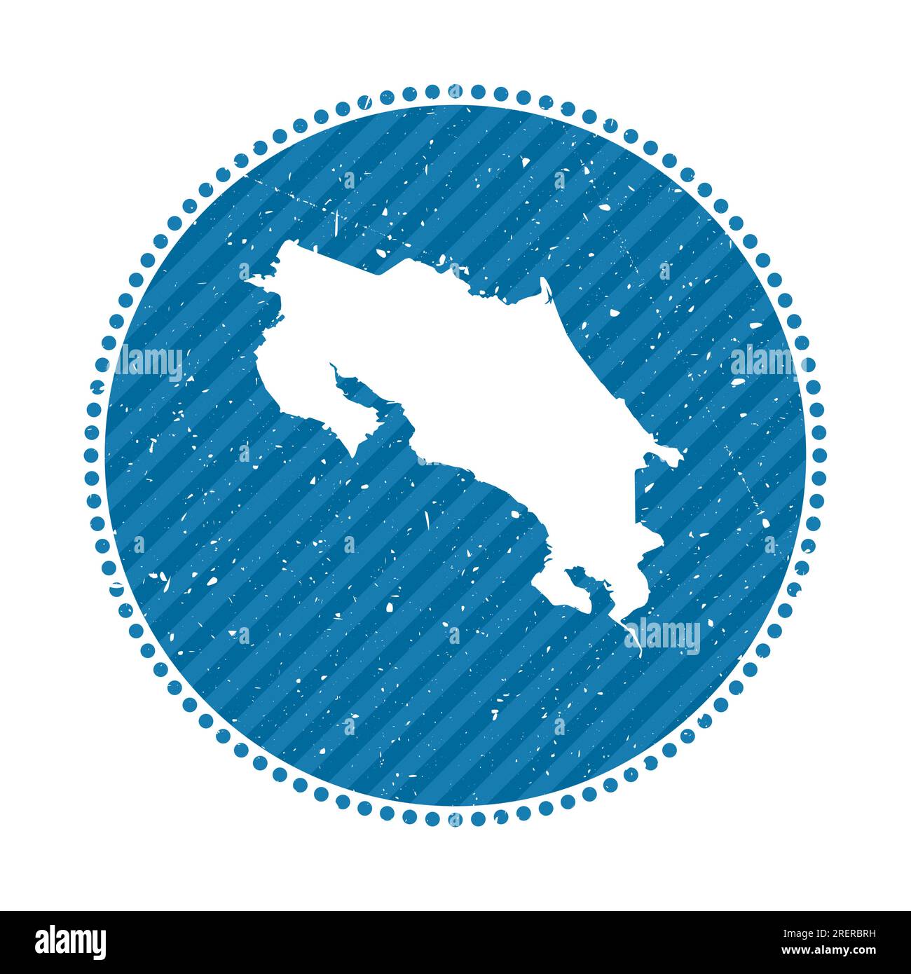 Costa Rica striped retro travel sticker. Badge with map of country ...