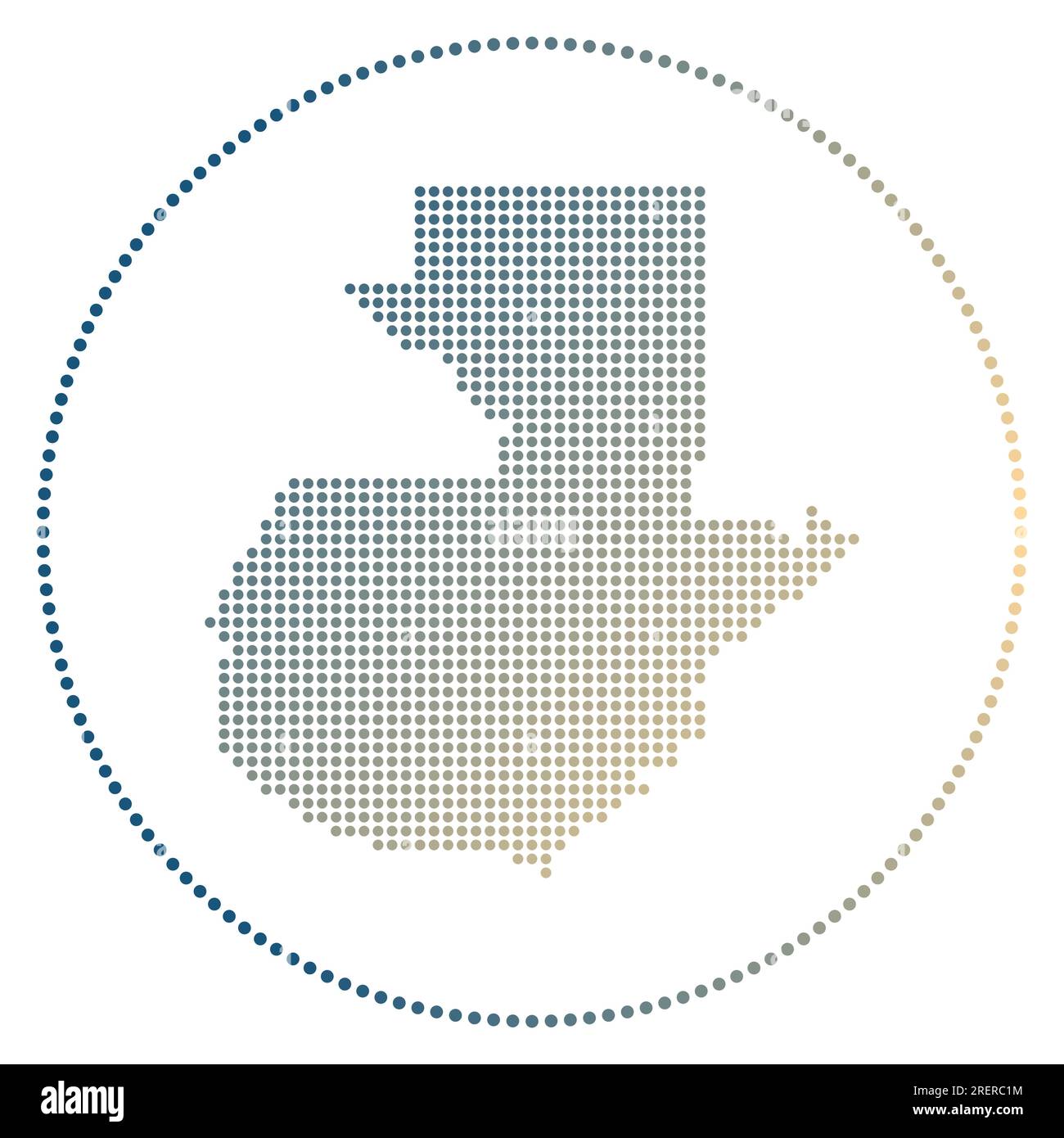 Guatemala digital badge. Dotted style map of Guatemala in circle. Tech ...