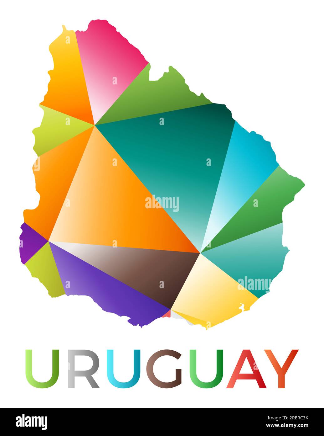 Bright colored Uruguay shape. Multicolor geometric style country logo ...