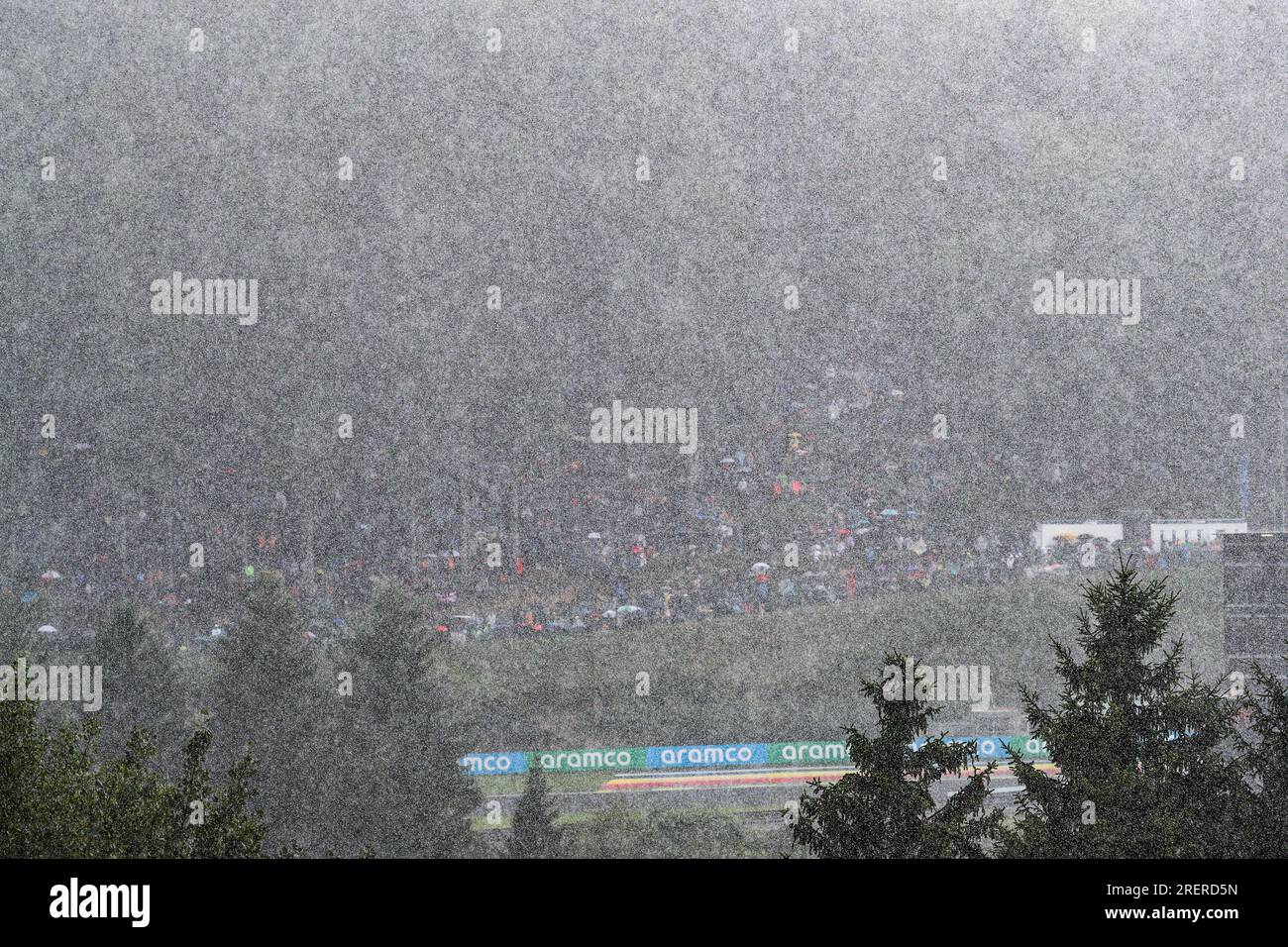 Atmosphere waiting the start of Sprint Race under the rain during ...