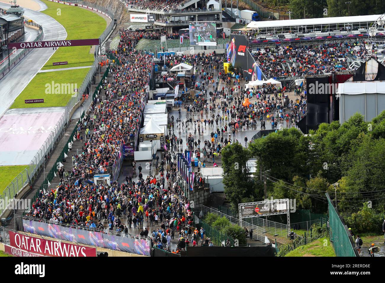 Atmosphere waiting the start of Sprint Race under the rain during ...