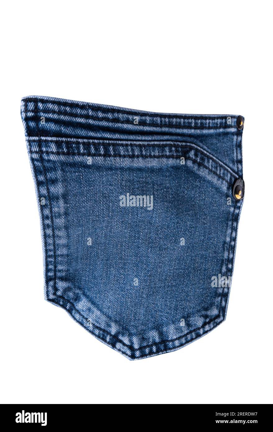 Denim pocket isolated on white background Stock Photo - Alamy