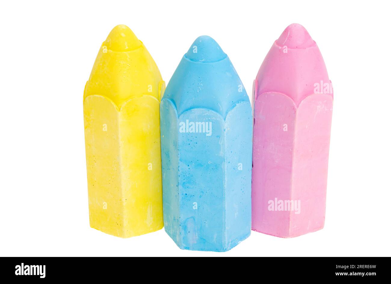 Colored chalk isolated on white background Stock Photo - Alamy