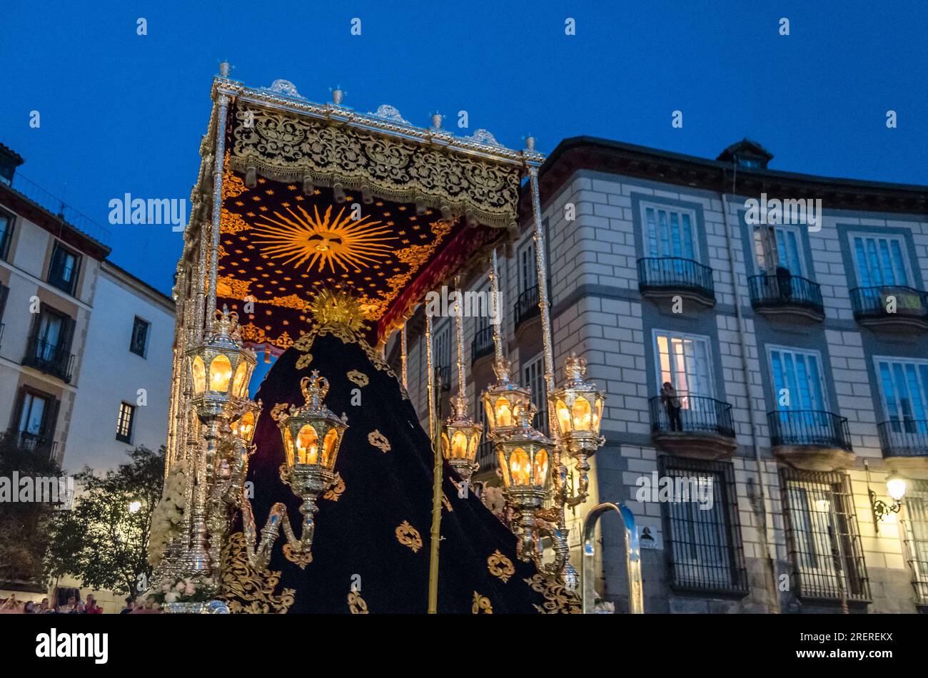 MADRID, SPAIN - APRIL 14, 2019: Traditional Holy Week procession, on ...