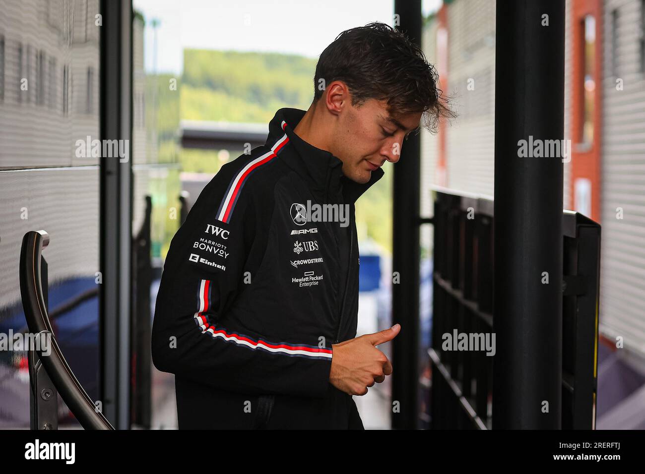 #63 George Russell, (GRB) AMG Mercedes Ineos during the Belgian GP, Spa ...