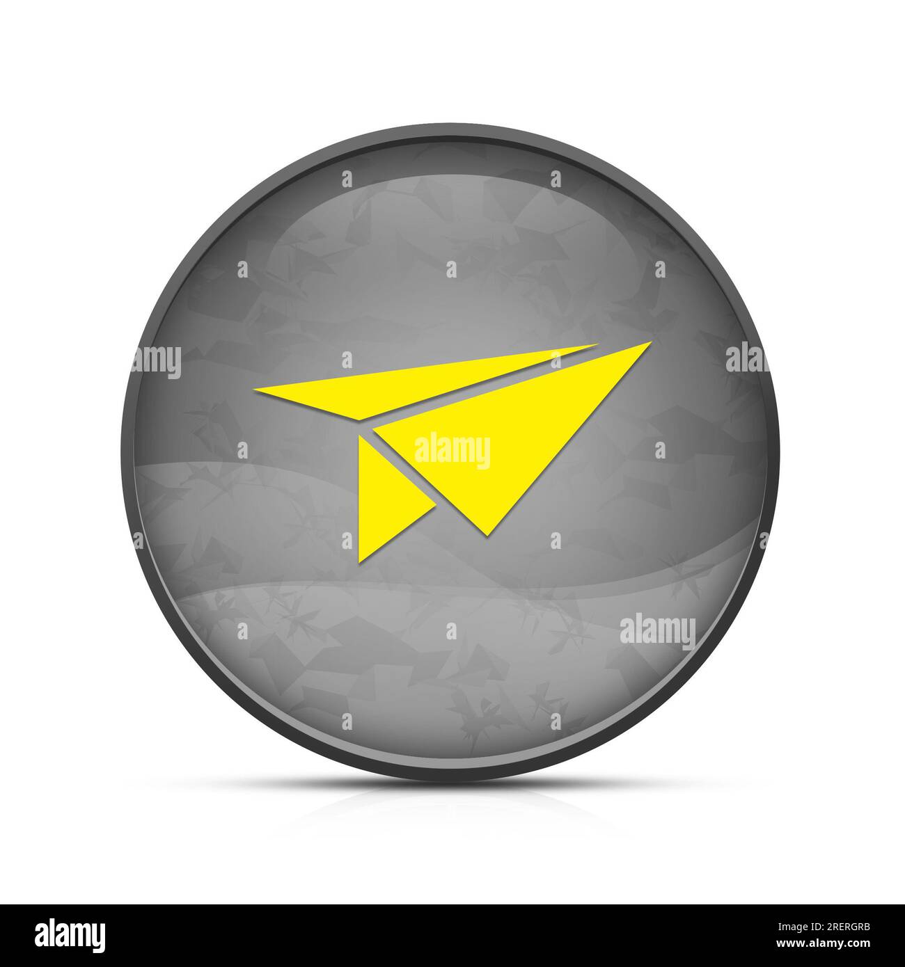 Rocket icon on classy splash black round button Stock Photo - Alamy